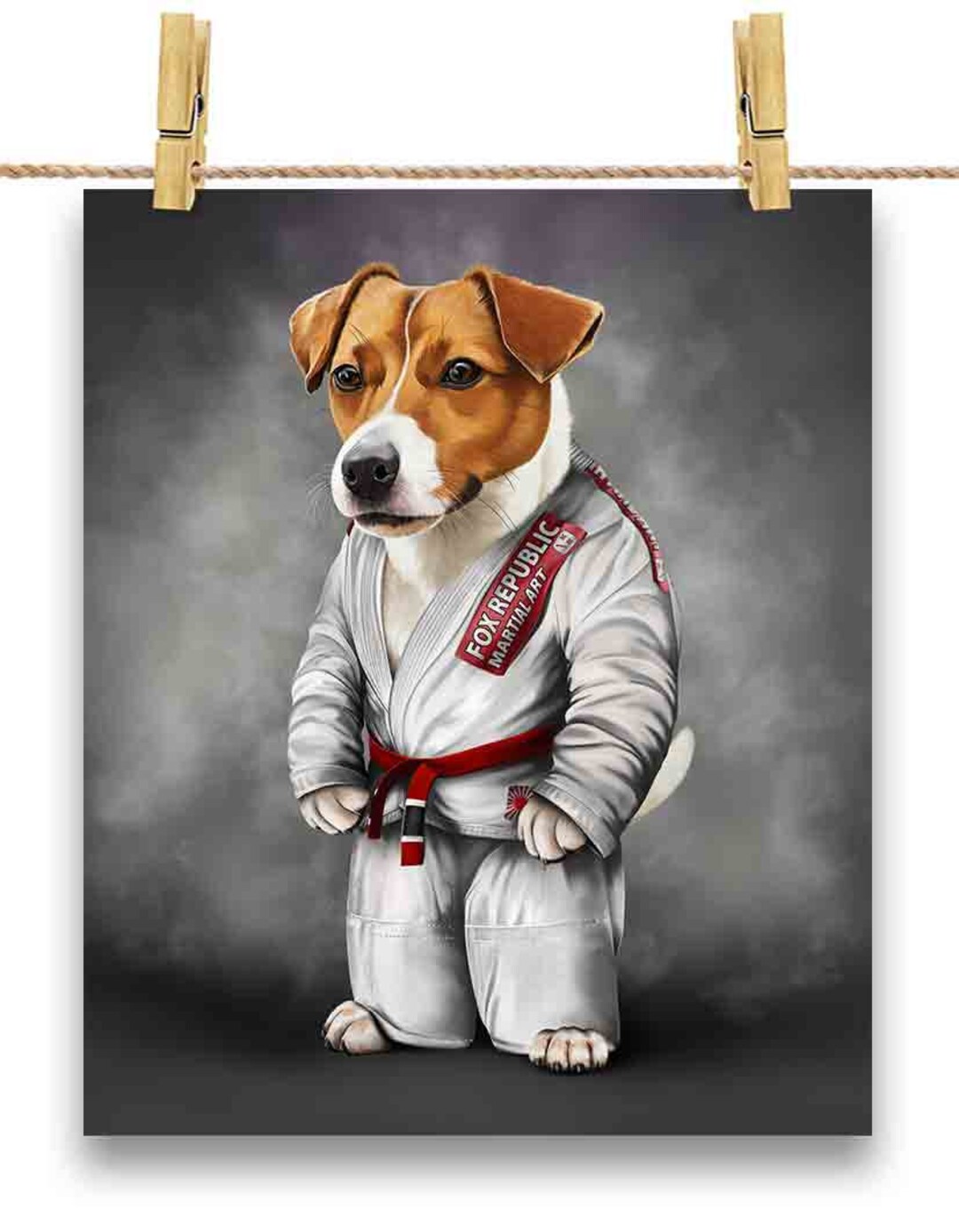 Jack Russell Terrier Dog Martial Artist in White Judogi: Judo & Karate ...