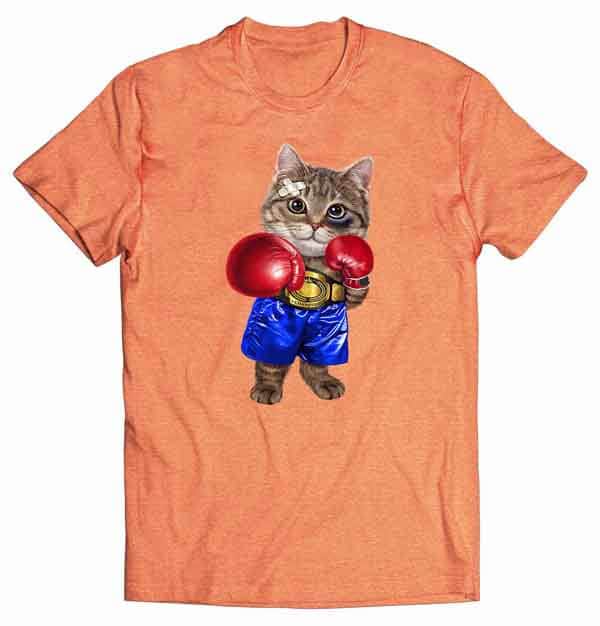 Boxer Tabby Cat as Reigning Boxing Champion Short-sleeve | Etsy