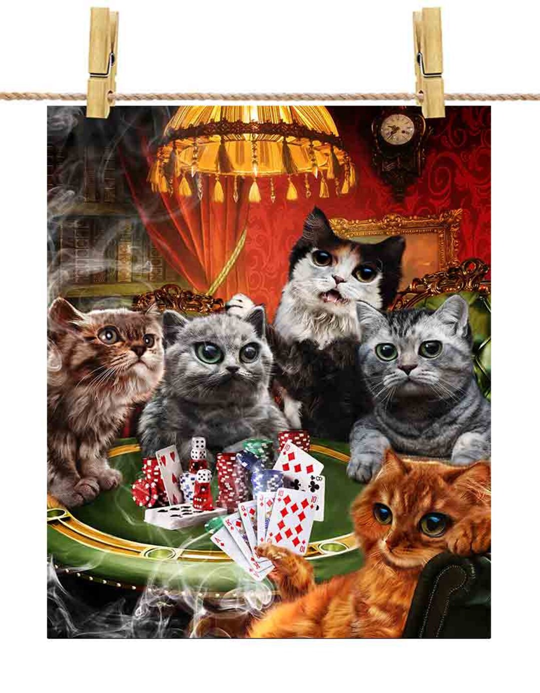 Cat Playing Poker Cards - Poster Print, Wall Art, Home Decor, and ...