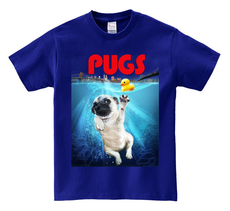 Pug Puppy Burst Out From Sea Terrorizing Rubber Duck - Etsy