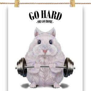 Dwarf Hamster Weightlifting in Fitness Gym Exercise Workout ...