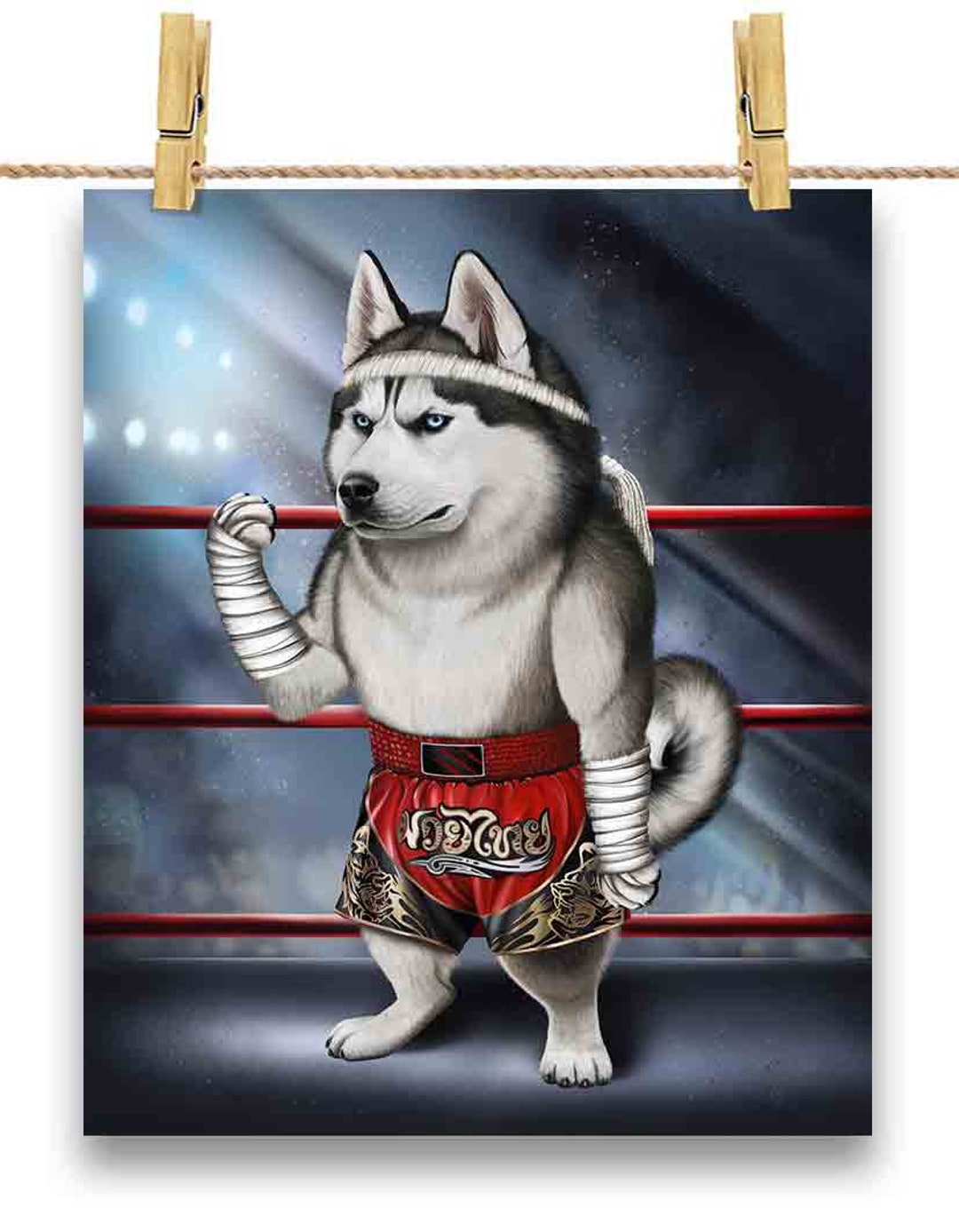 Siberian Husky Dog as Muay Thai Boxing Champion Boxer Fighter MMA ...