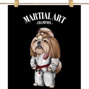 Shih Tzu Dog Martial Artist in White Judogi: Judo & Karate - Poster ...