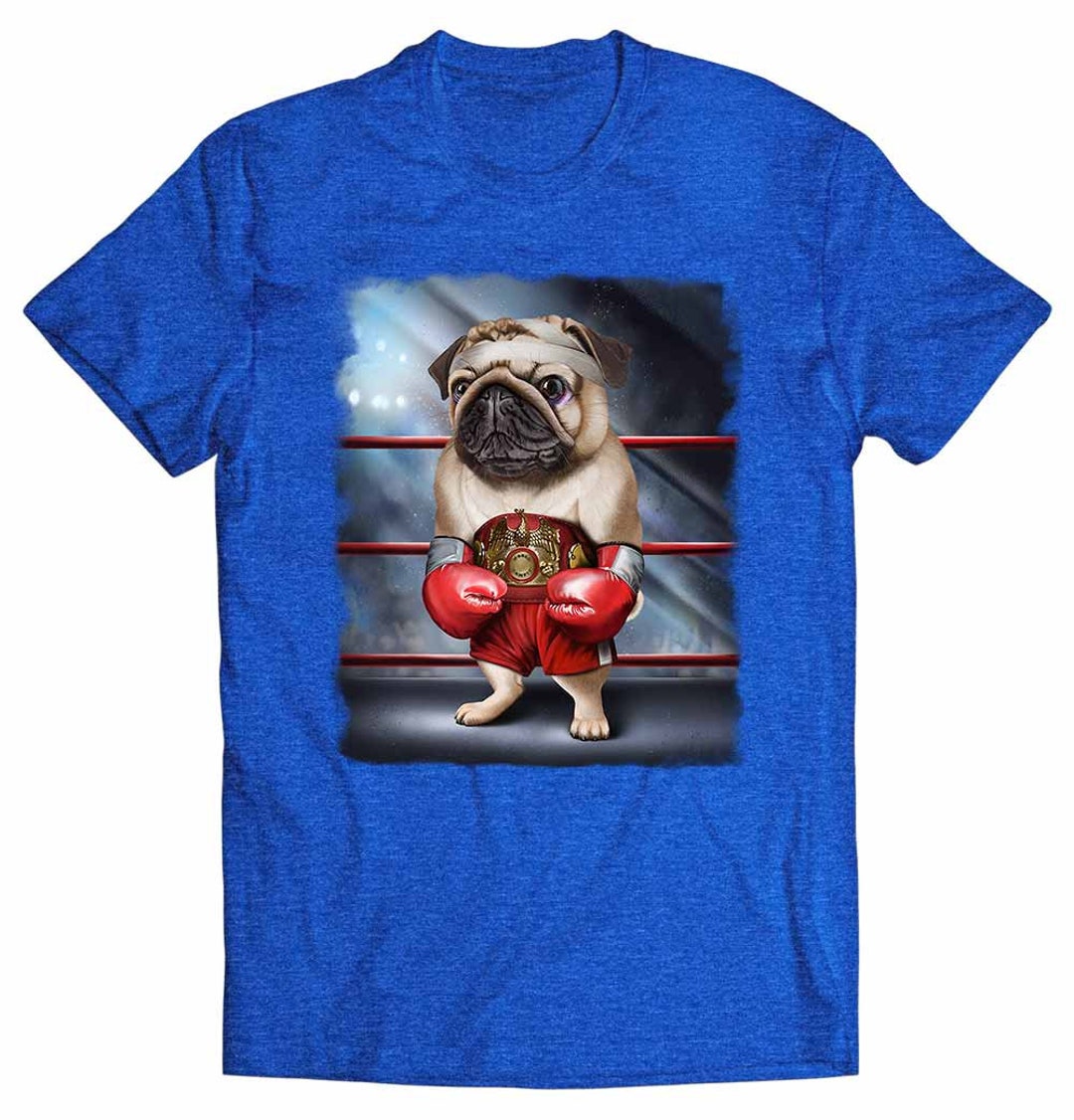 Boxer Pug Dog as Boxing Champion Fighter Sport Short-sleeve Unisex, Men ...
