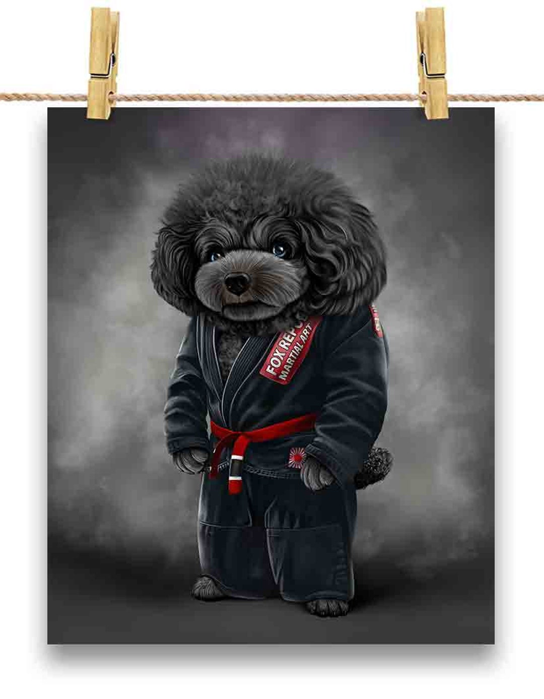 Black Poodle Dog Martial Artist in Black Judogi: Judo & Karate - Poster ...
