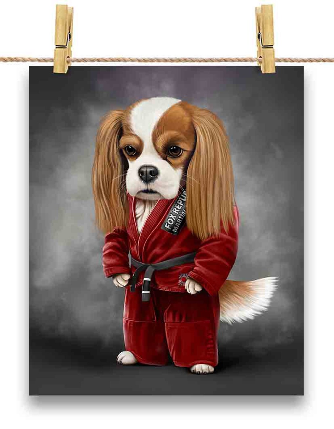 Spaniel Dog Martial Artist in Red Judogi: Judo & Karate - Poster Print ...