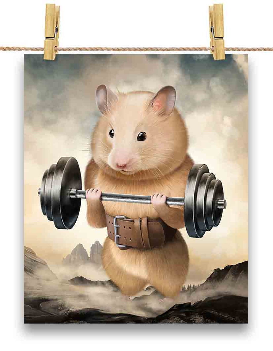 Monster Hamster Weightlifting Exercise Fitness Gym - Poster Print, Wall ...