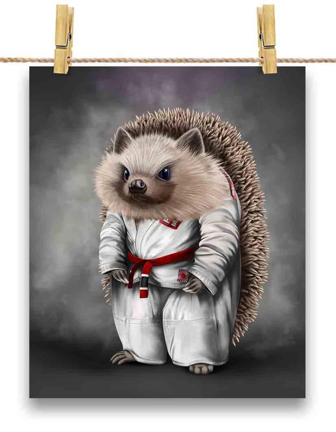 Hedgehog Martial Artist in White Judogi: Judo & Karate - Poster Print ...