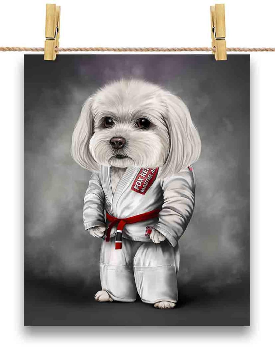 Maltese Dog Martial Artist in White Judogi: Judo & Karate - Poster ...