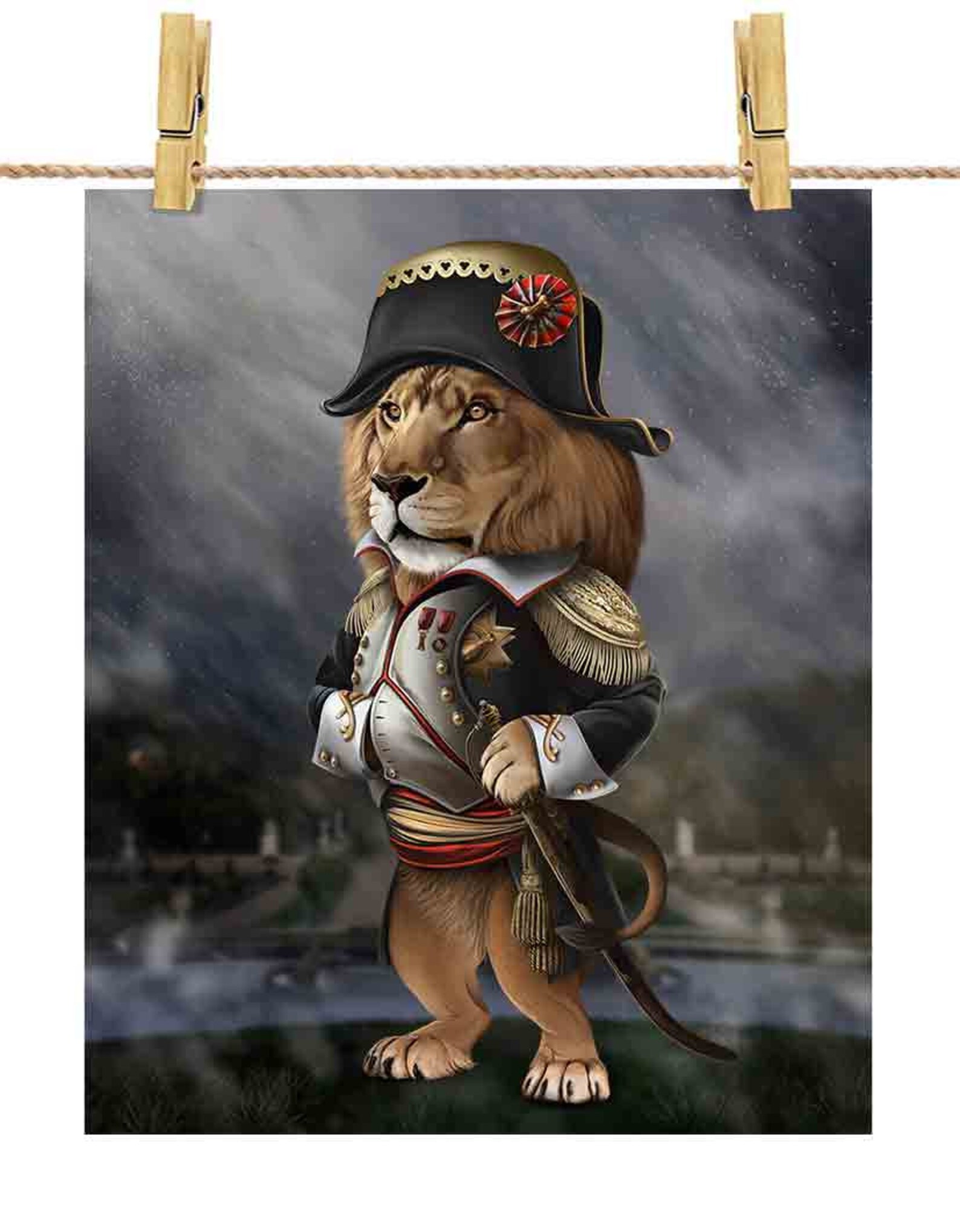 Lion as Napoleon Bonaparte of France - Poster Print, Wall Art, Home ...