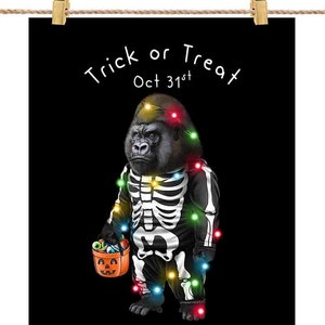 Silverback Gorilla in Skeleton Costume: Halloween Party Dress-up ...