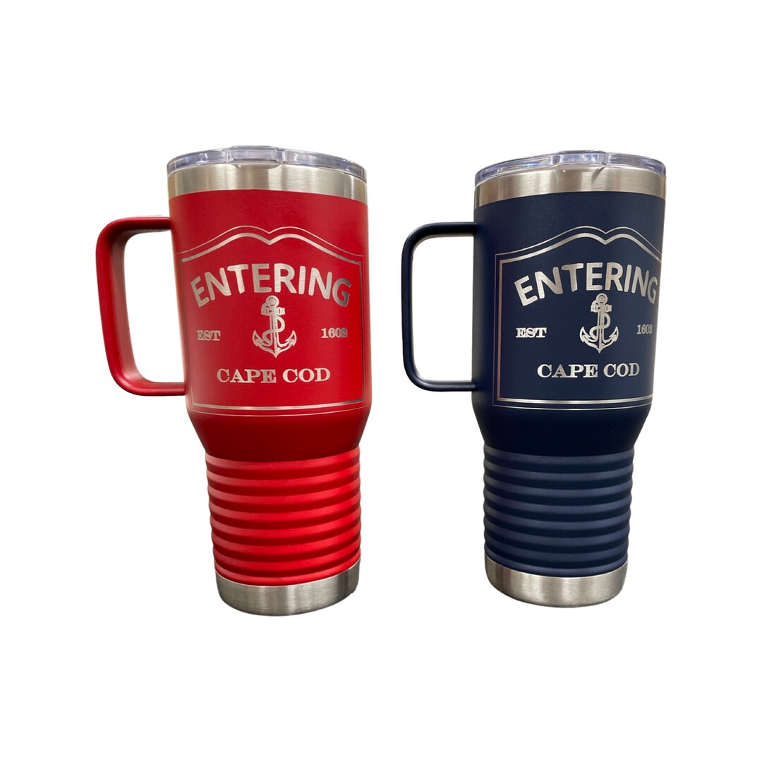 Entering Cape Cod Towns Travel Mug With Handle and Slider Lid Ringneck ...