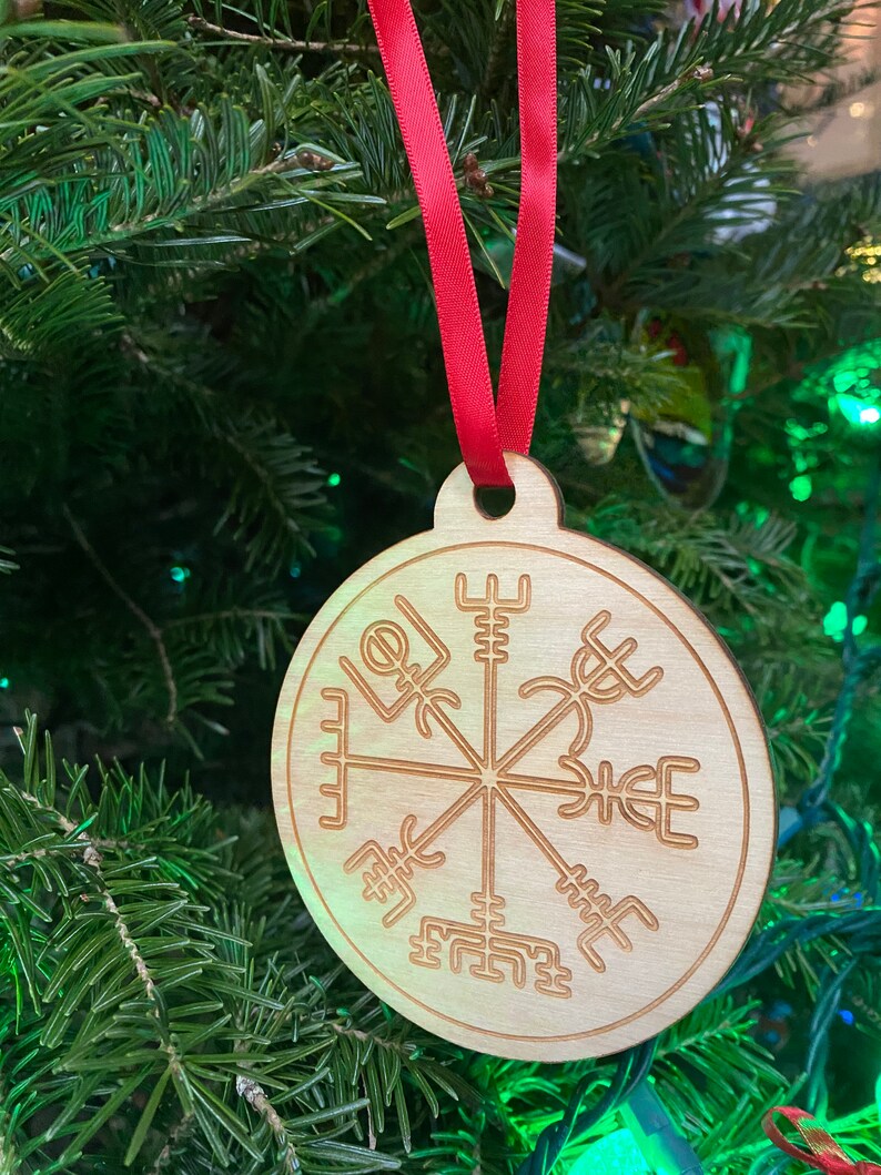 Vegvisir Viking Compass Protection and Guidance Symbol Wooden | Etsy