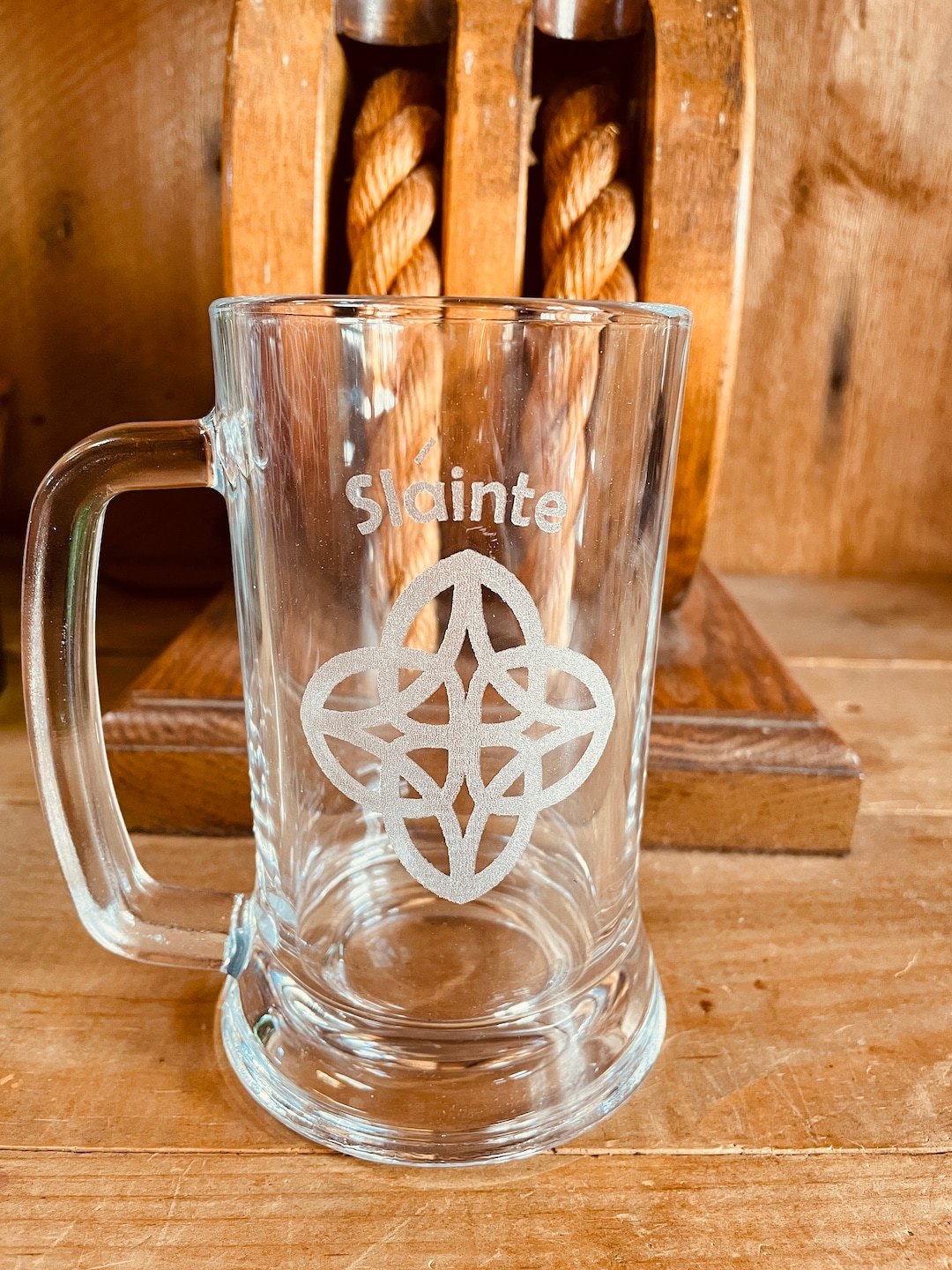 Celtic Tankard Sláinte Glass Beer Mug With Daria Knot - Etsy