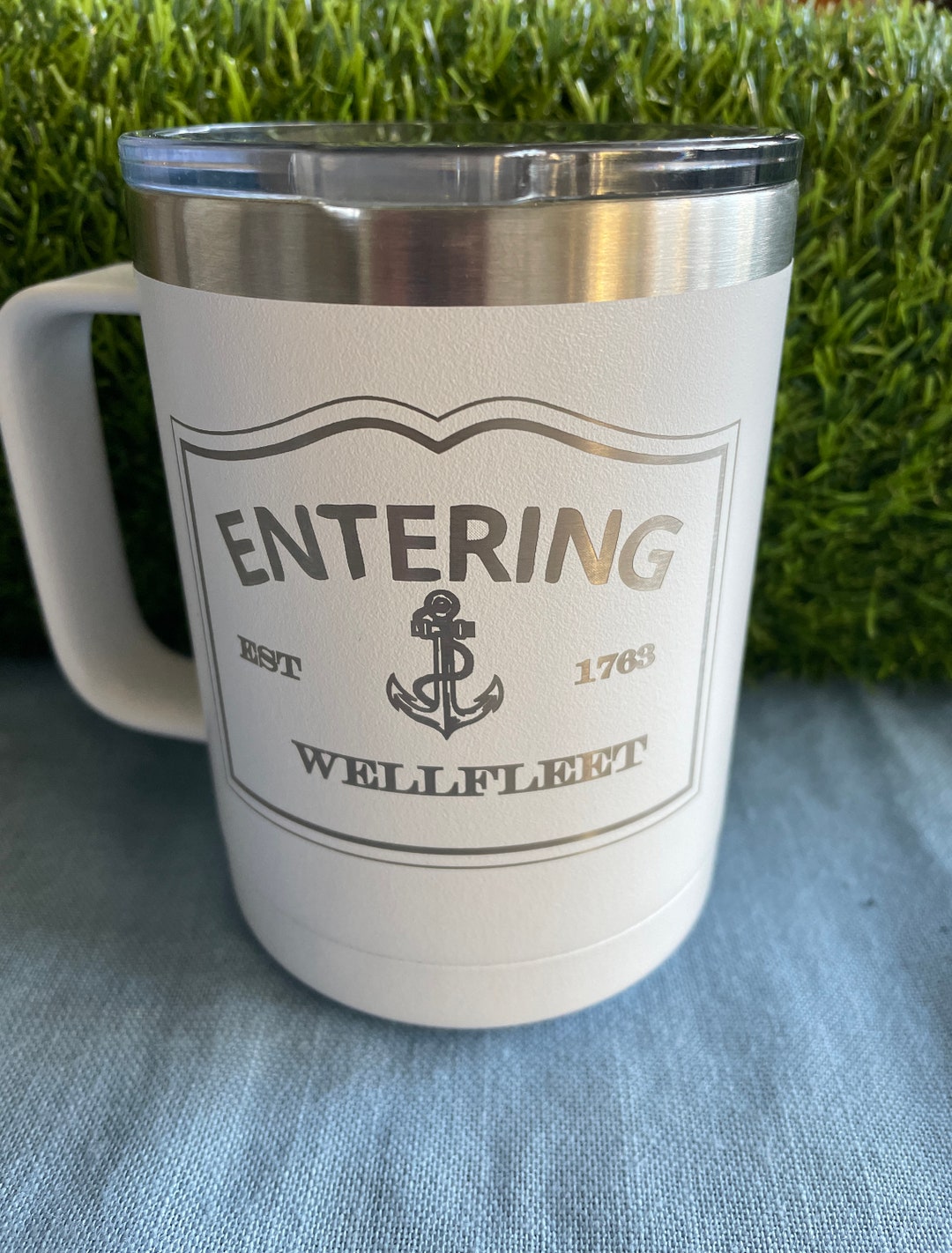 Entering Cape Cod Towns Travel Coffee Mug W/ Slider Lid Ringneck Vacuum ...
