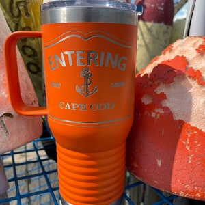 Entering Cape Cod Towns Travel Mug With Handle and Slider Lid Ringneck ...
