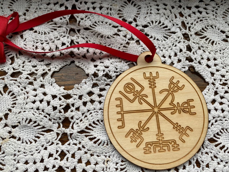 Vegvisir Viking Compass Protection and Guidance Symbol Wooden | Etsy