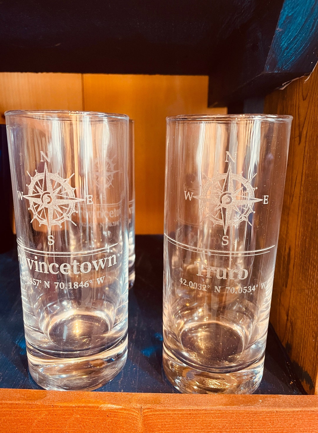 Cape Cod Coordinates Tom Collins Mojito Glass With Nautical Compass ...