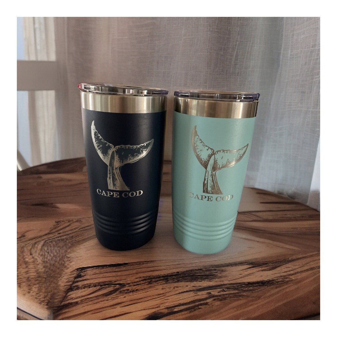 Whale Tail Travel Cup Laser Engraved 20 Ounce Ringneck Vacuum Double ...
