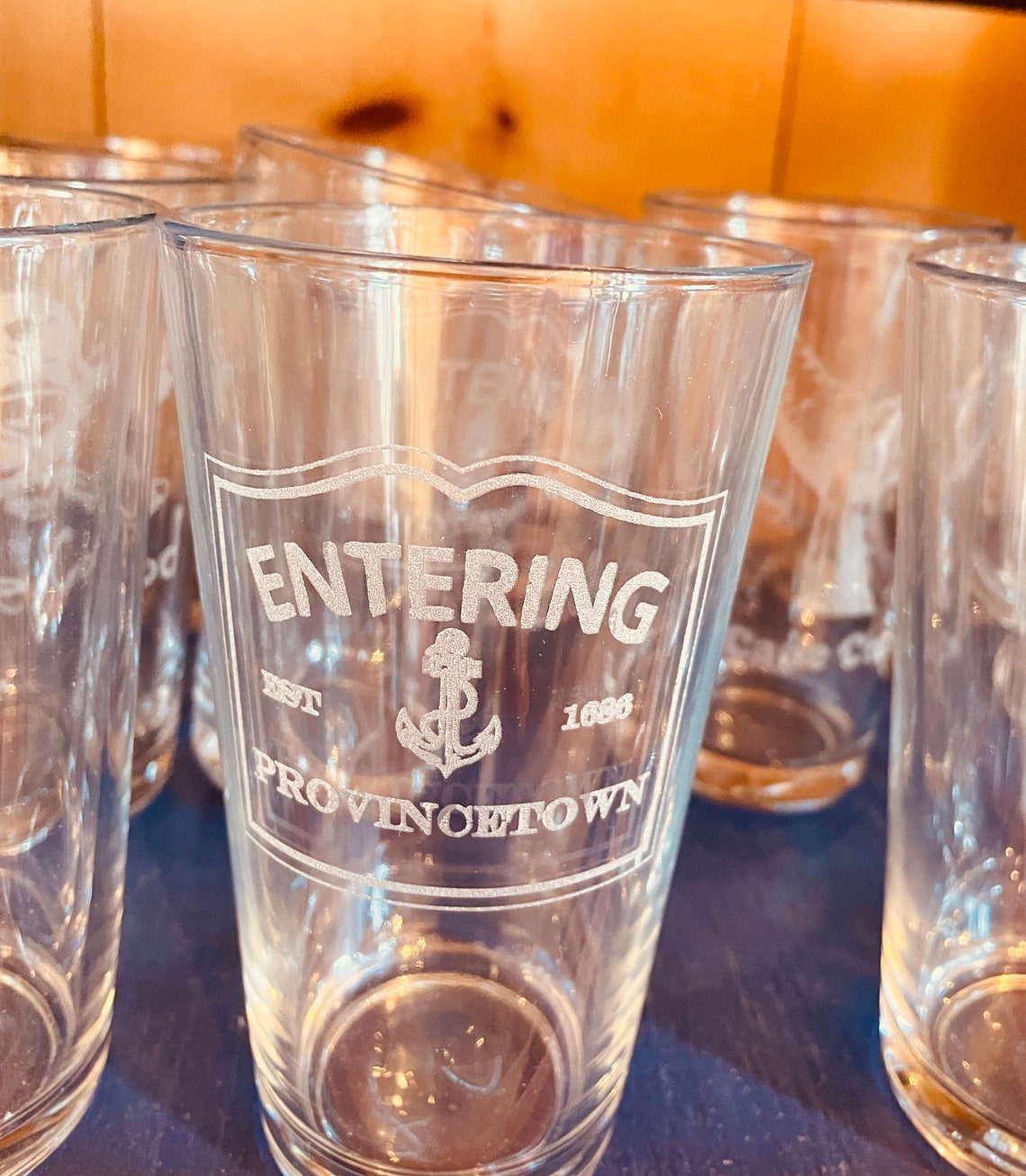 Entering Cape Cod Towns Pint Mixing Glass With Compass Rose - Etsy