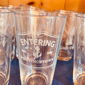 Entering Cape Cod Towns Pint Mixing Glass With Anchor Design Holds 16 ...