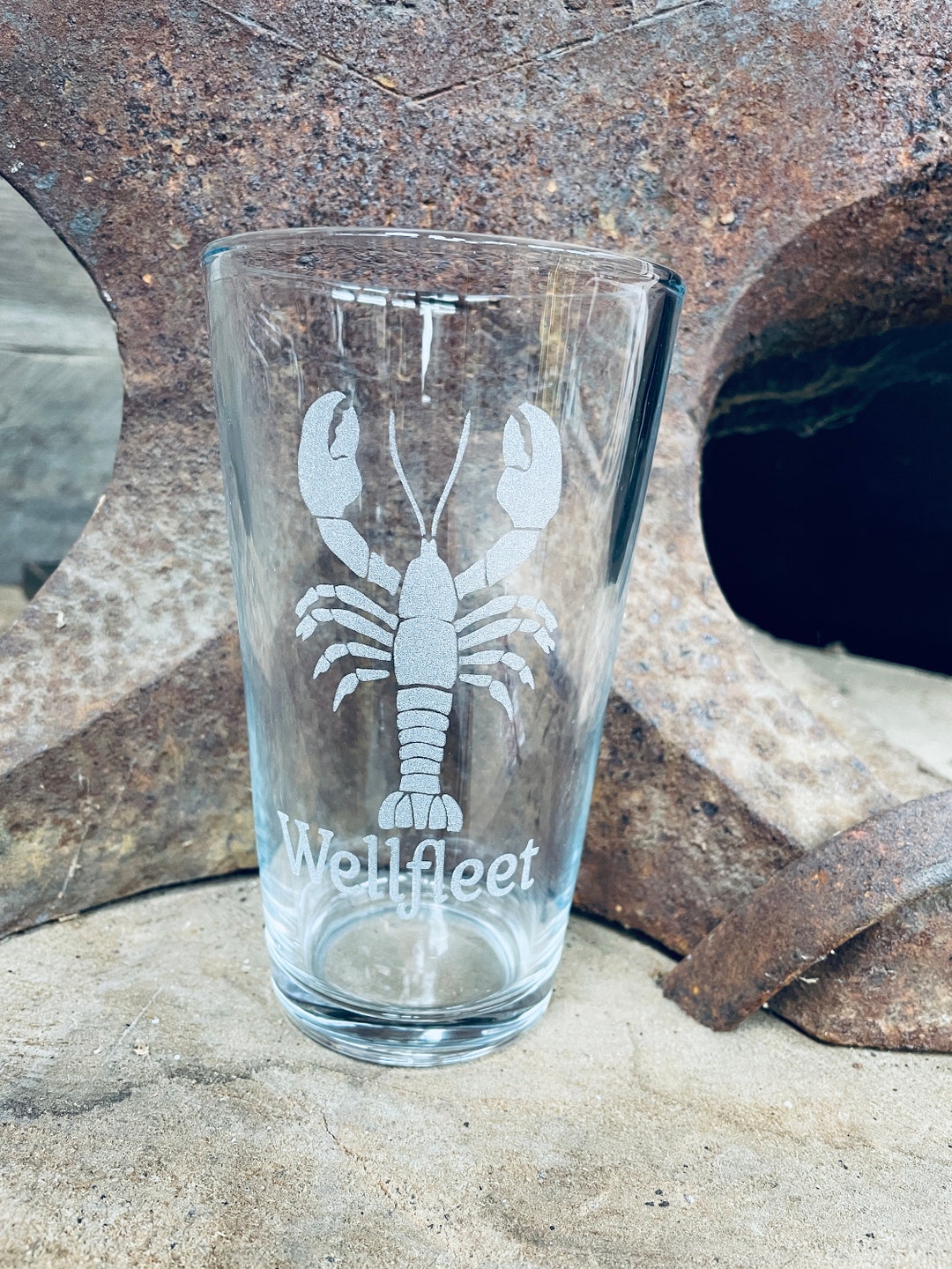 Cape Cod Towns Lobster Pint Glass Holds 16 Ounces Laser Engraved Can Be ...