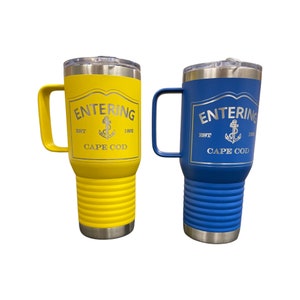 Entering Cape Cod Towns Travel Mug With Handle and Slider Lid Ringneck ...