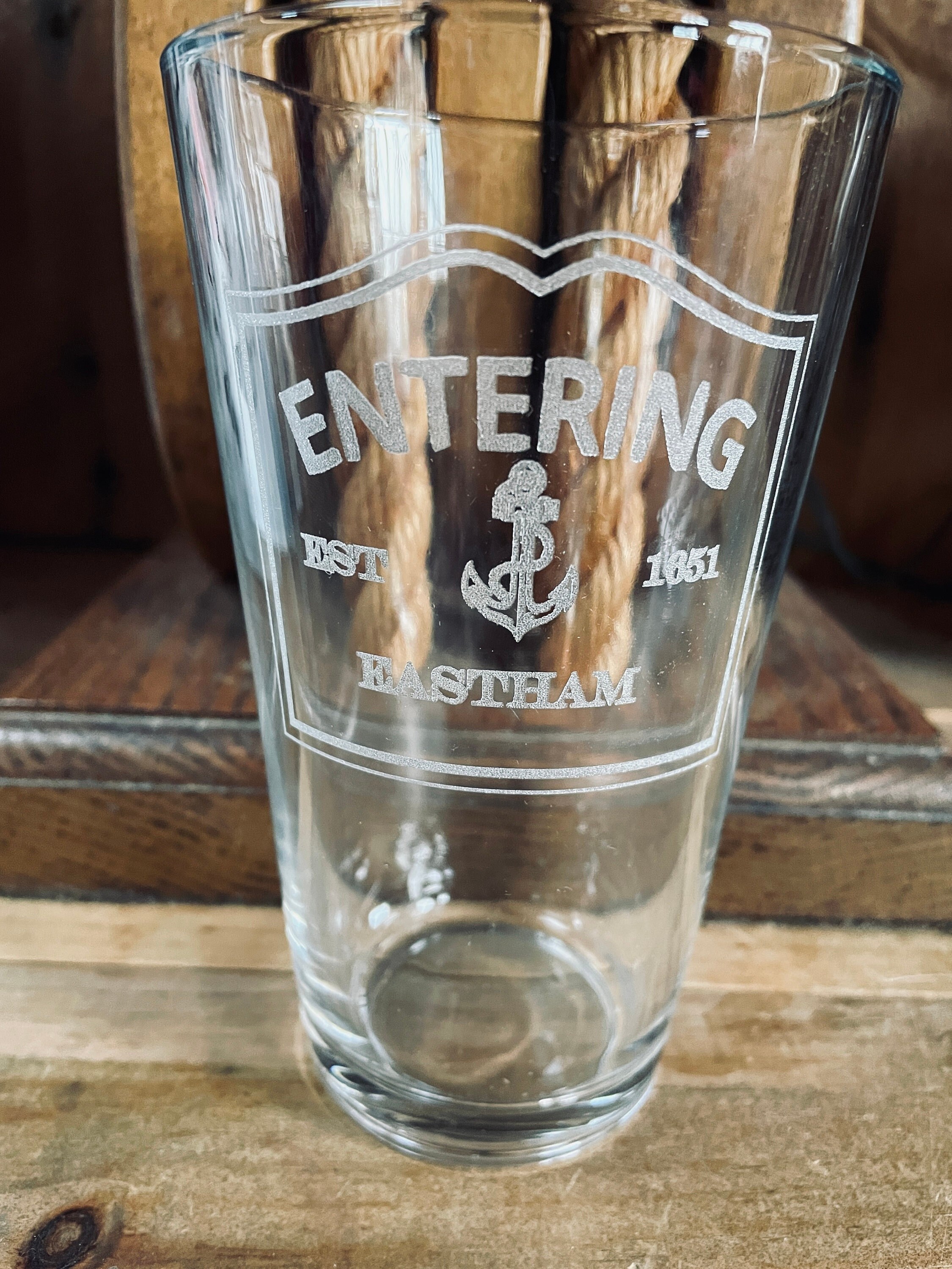 Entering Cape Cod Towns Pint Mixing Glass With Compass Rose - Etsy