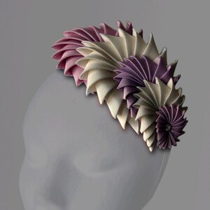 Ivory & Pink Origami Ribbon Headband - Etsy