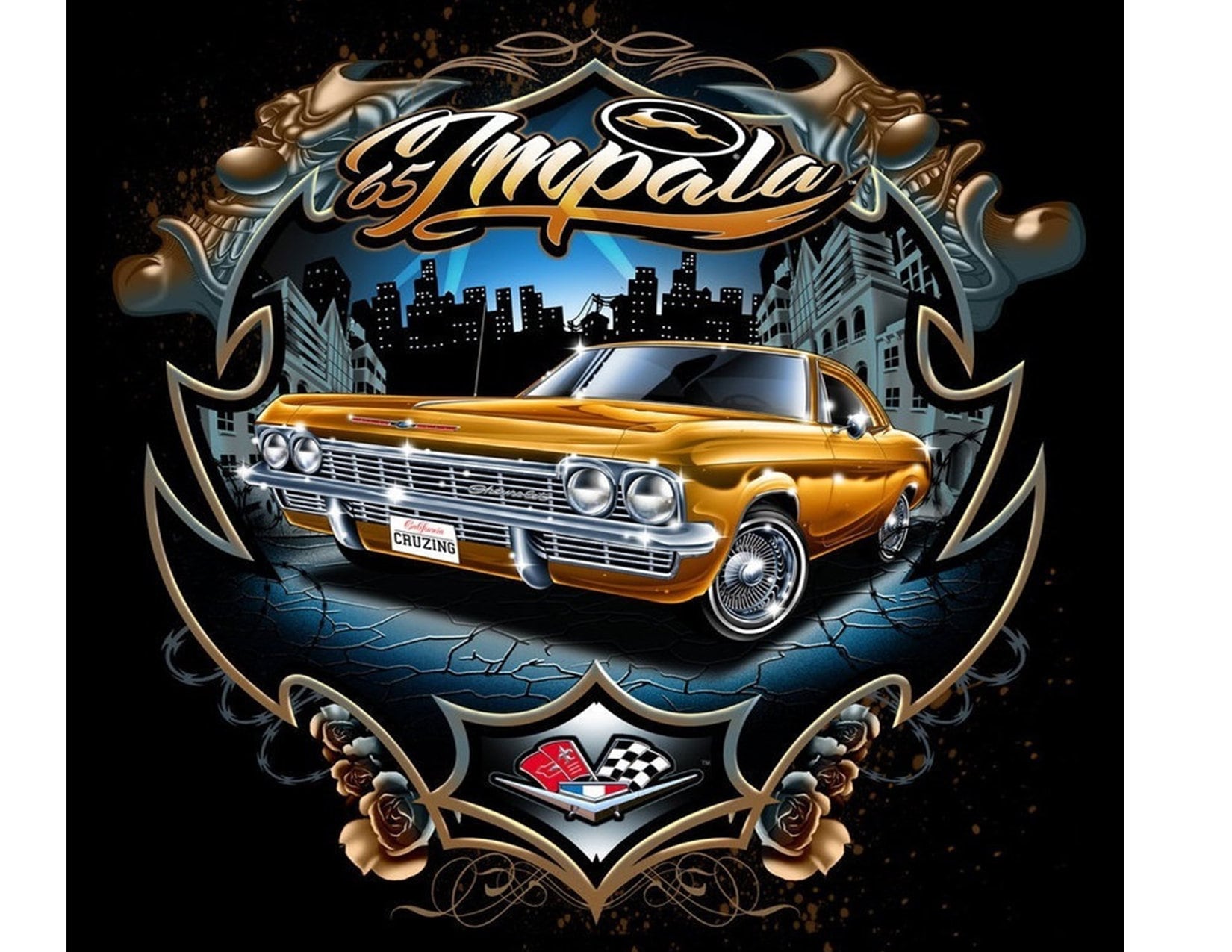 1965 Chevy Impala Custom Image T-shirt - Etsy
