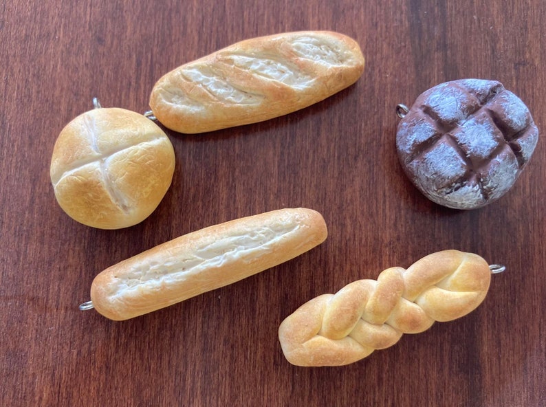 Breads From Around the World Polymer Clay Wine Charms. Set of 5 Bread ...