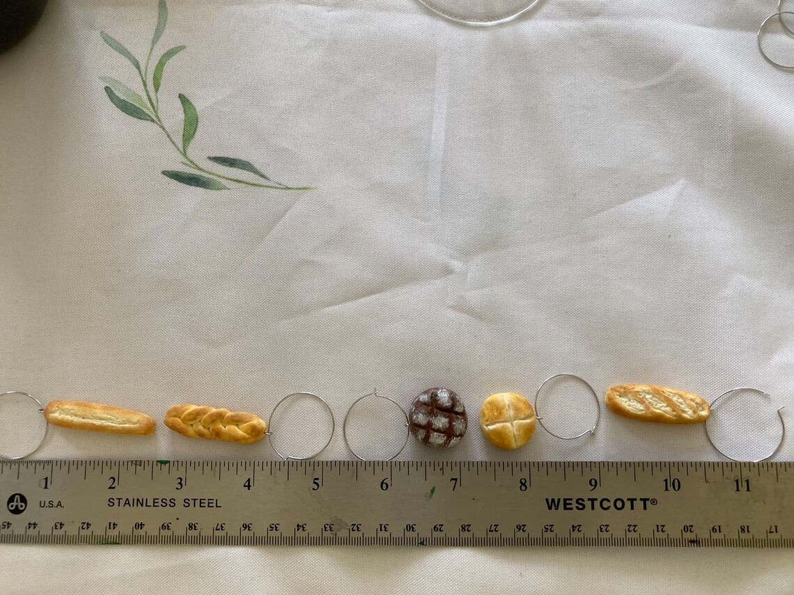 Breads From Around the World Polymer Clay Wine Charms. Set of 5 Bread ...