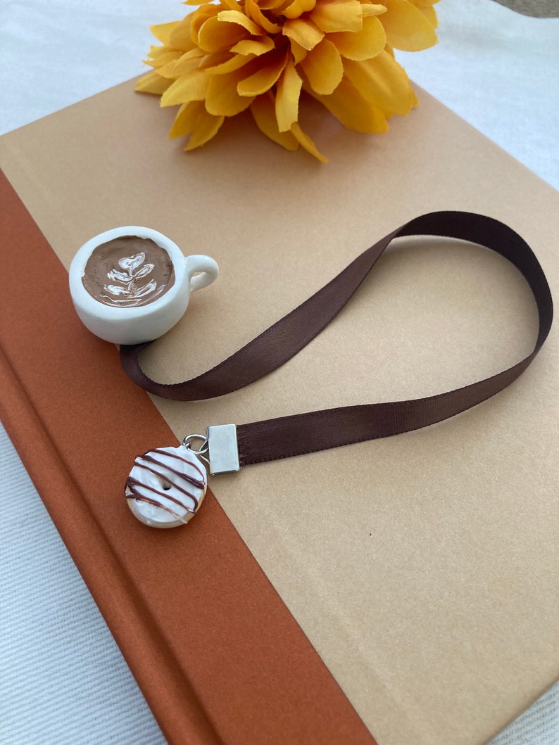 Coffee and Donut Bookmark - Etsy