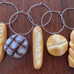 Breads From Around the World Polymer Clay Wine Charms. Set of 5 Bread ...
