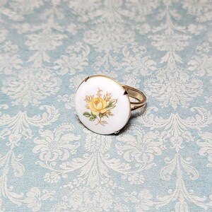 Yellow Rose Cameo Ring, Yellow Rose Ring, Vintage Style Ring, Antique ...