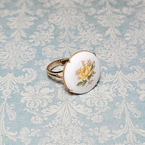 Yellow Rose Cameo Ring, Yellow Rose Ring, Vintage Style Ring, Antique ...