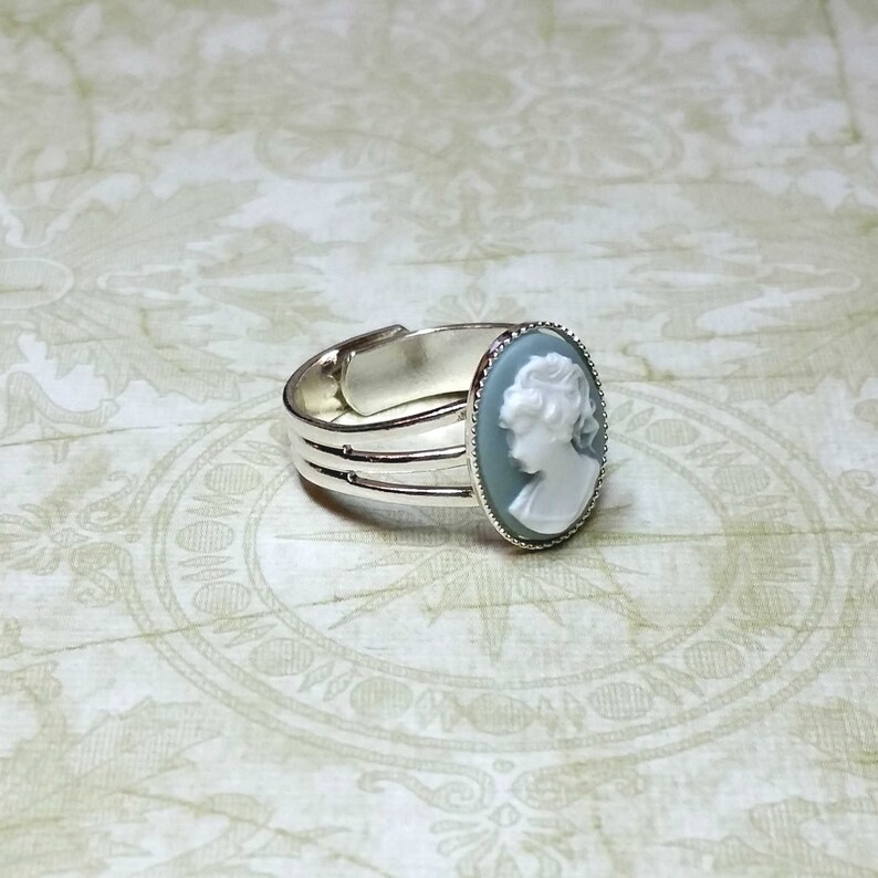 Victorian Cameo Ring Wedgewood Blue Cameo Blue Cameo Ring | Etsy