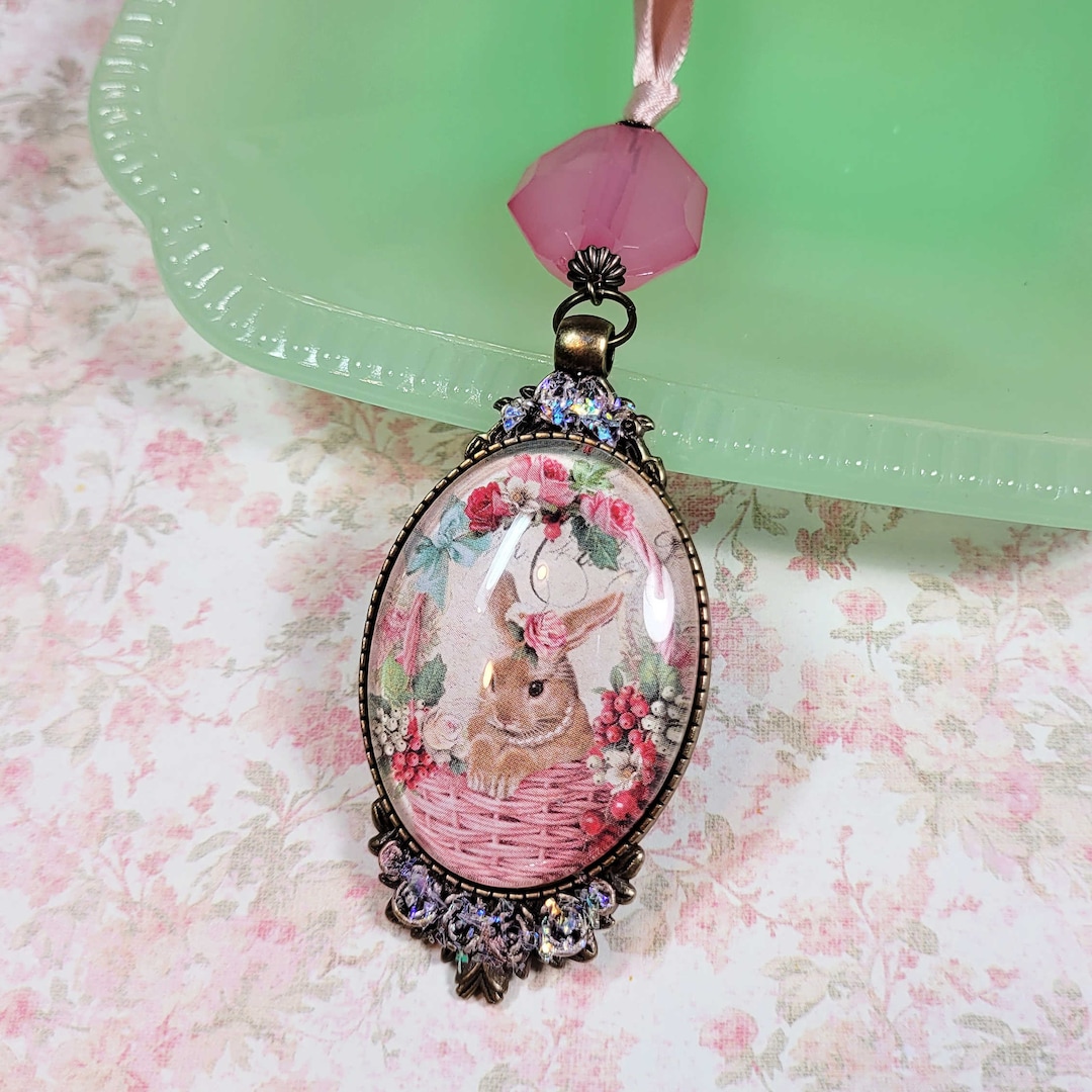 Pink Bunny Christmas Ornament, Rabbit Ornament, Pink Christmas Tree ...