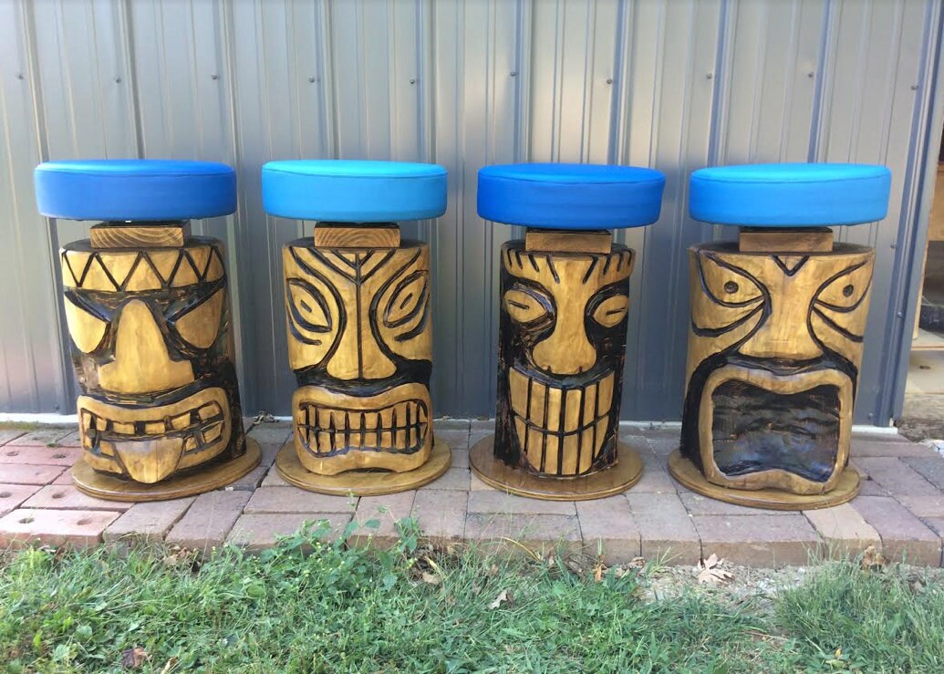 Carved tiki bar stools for sale store