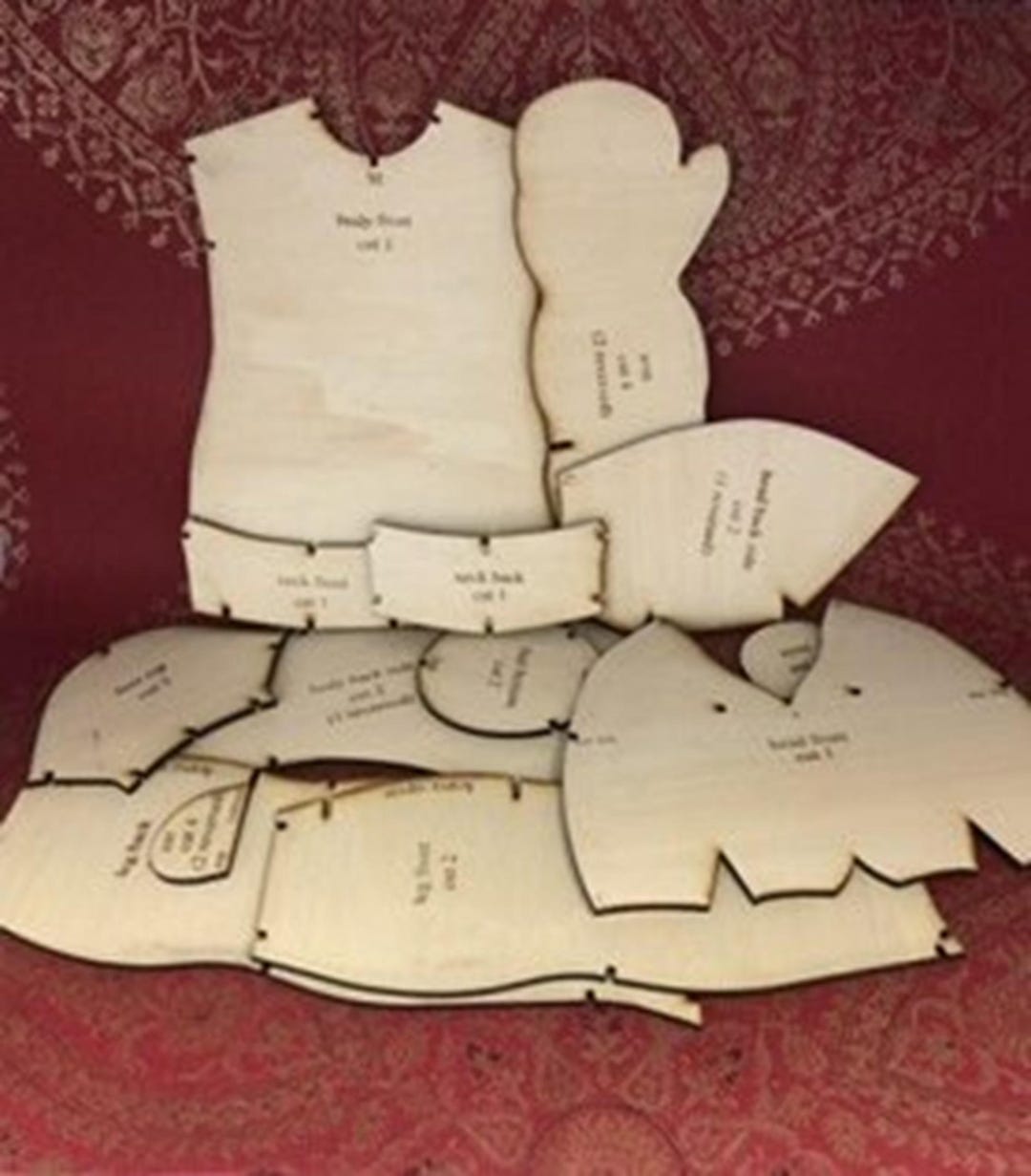 Rag Doll Body Complete Wooden Template Set - 13 Sturdy Precision Cut ...