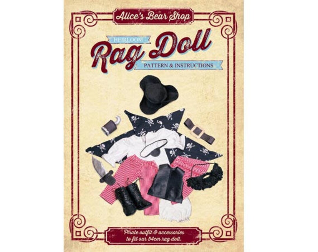 Rag Doll Pirate Outfit PDF Download Sewing Pattern - to Fit 54cm/21 ...
