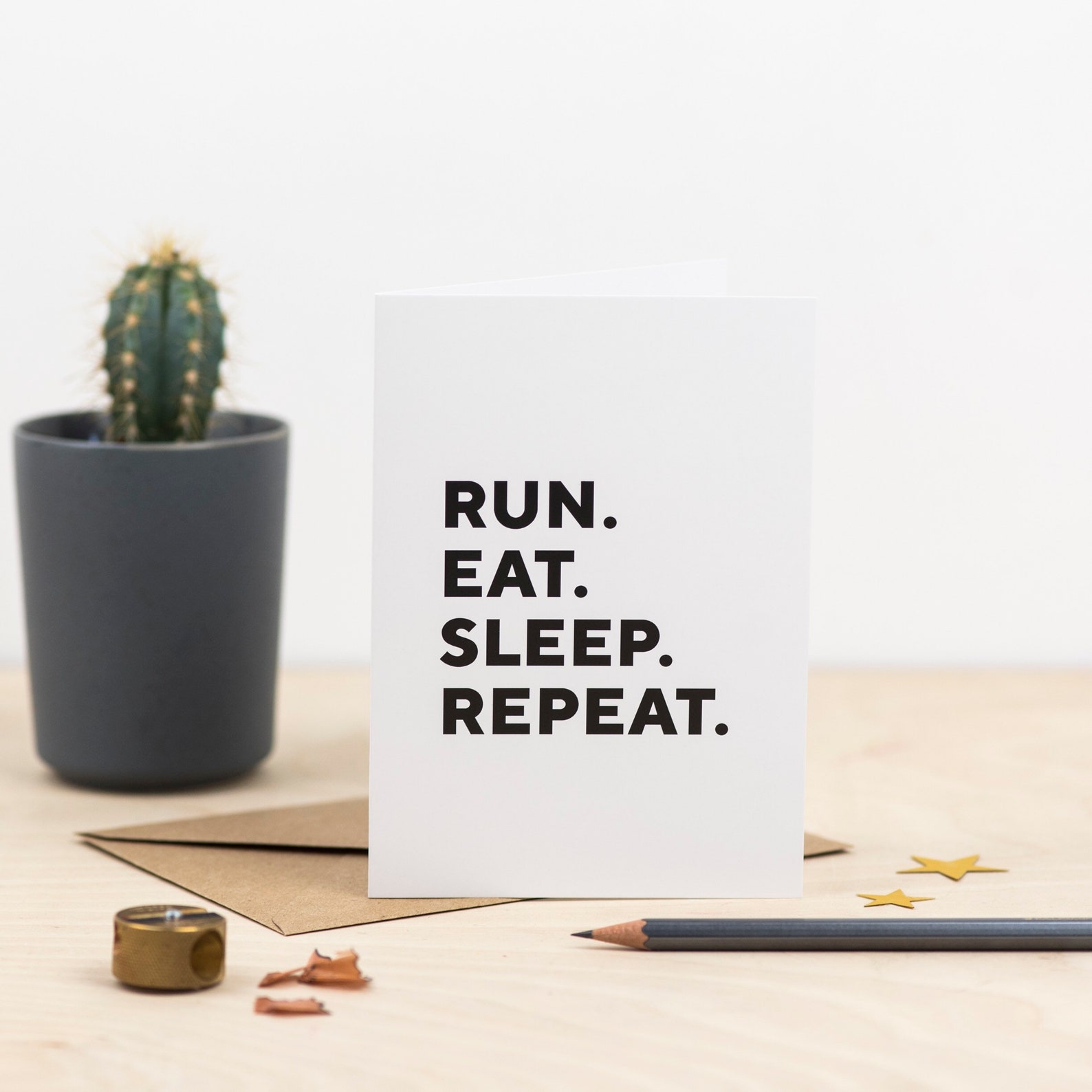 Run. Eat. Sleep. Repeat. Card - Etsy