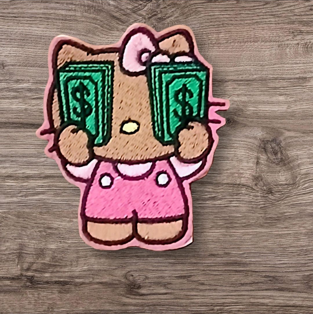 Rich Kitty Hello Cat Money Iron on Patch - Etsy