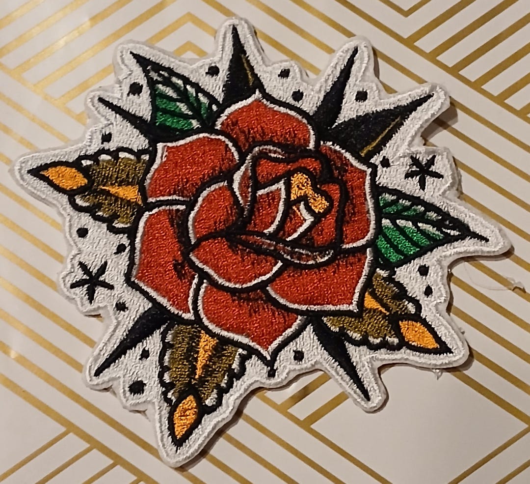 Rose, Flower Iron on Patch, Embroidered Patch - Etsy
