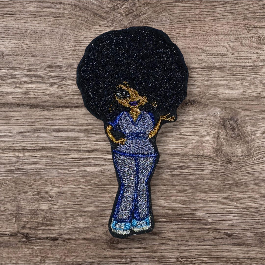 Afro Nurse, Afro CNA Embroidery Patch - Etsy
