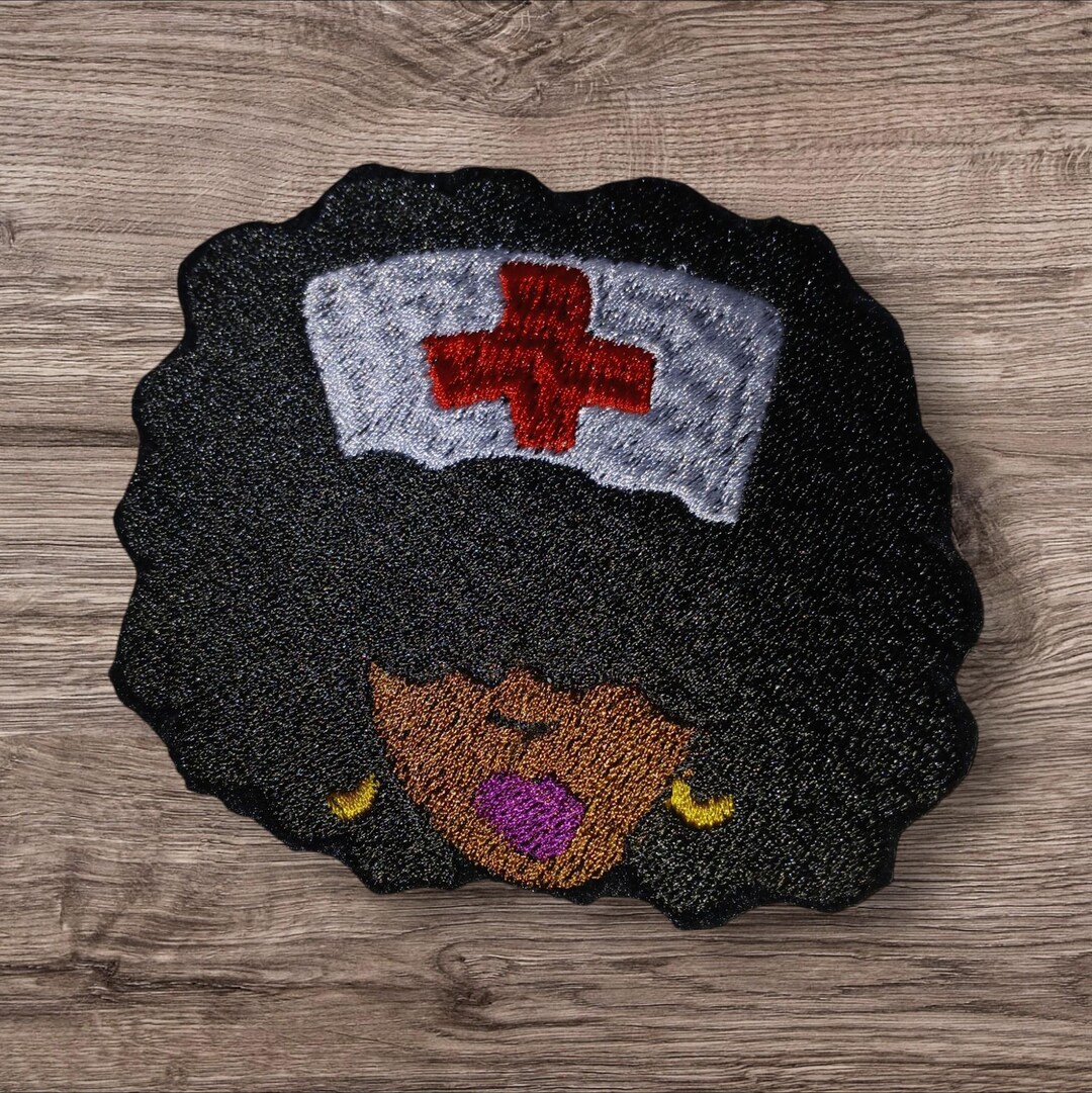 Nurse Patch, CNA Patch, Ethnic Nurse, Afro Girl, Black Nurse, Croc ...