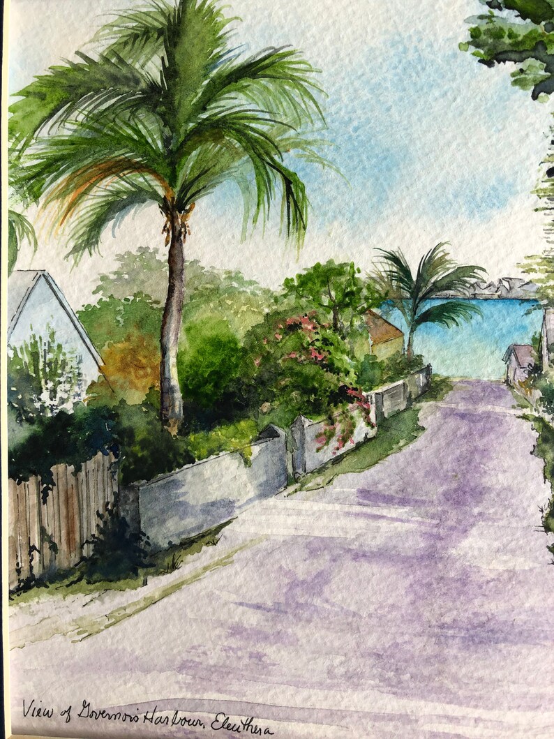 Governors Harbour View of Harbour and Street - Etsy