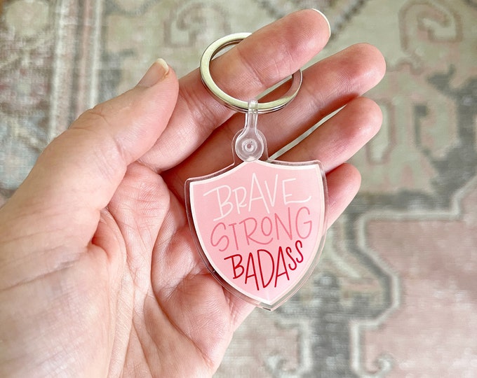 Brave Badge Acrylic Keychain - Etsy