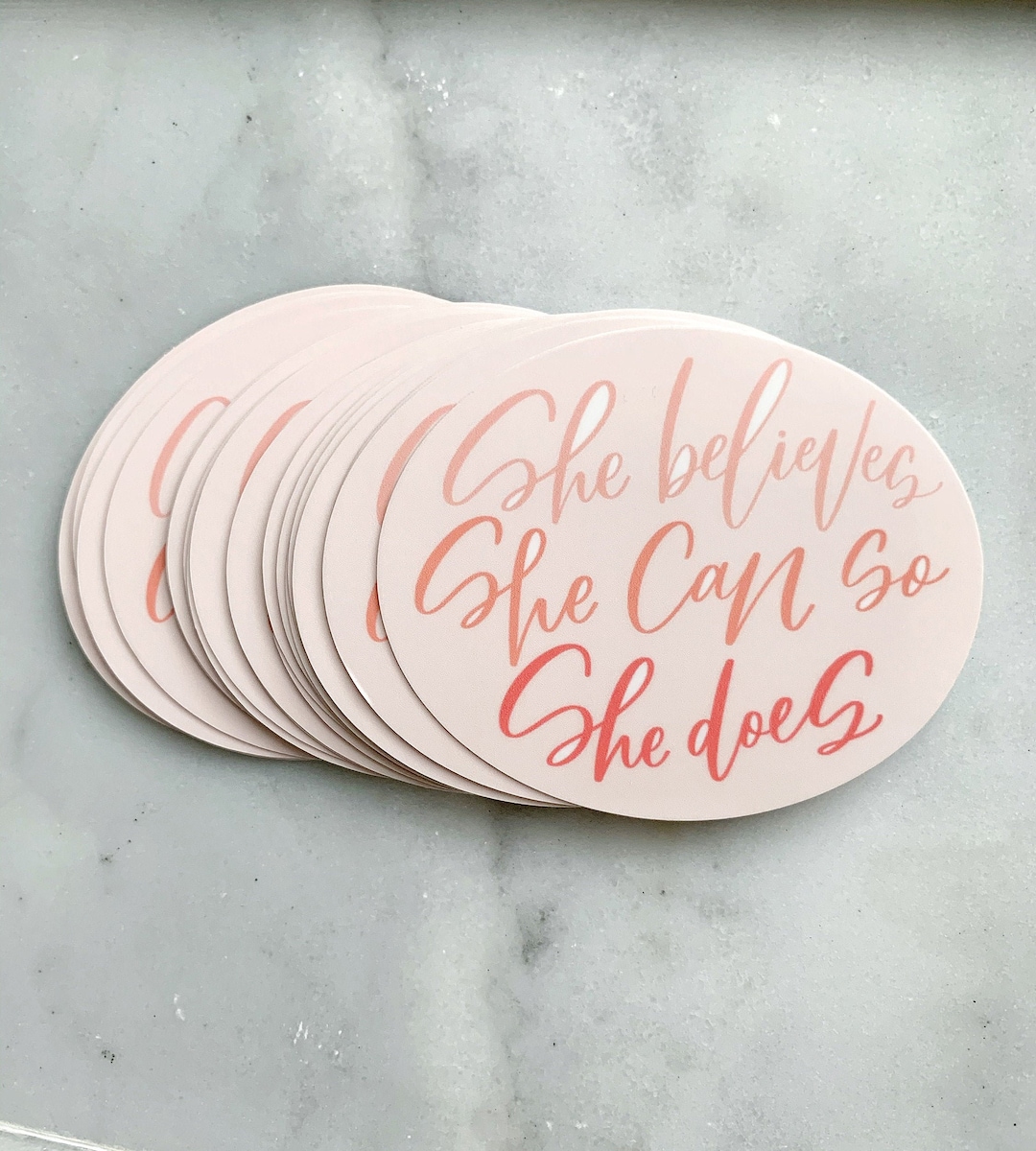 She Believes She Can Sticker Motivational Sticker Laptop Decal Girl ...