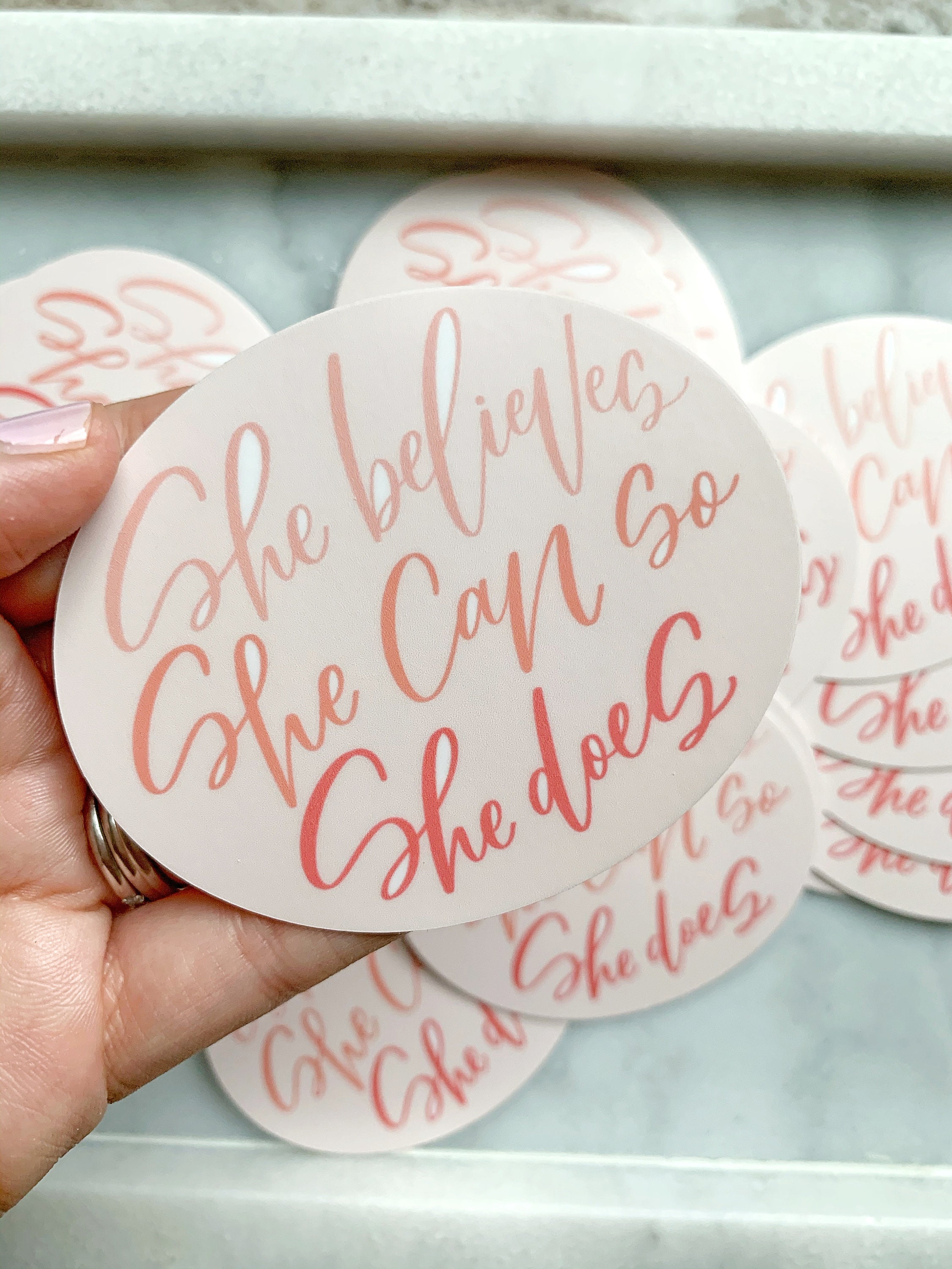 Pack of FOUR Breast Cancer Stickers Motivational Girl | Etsy